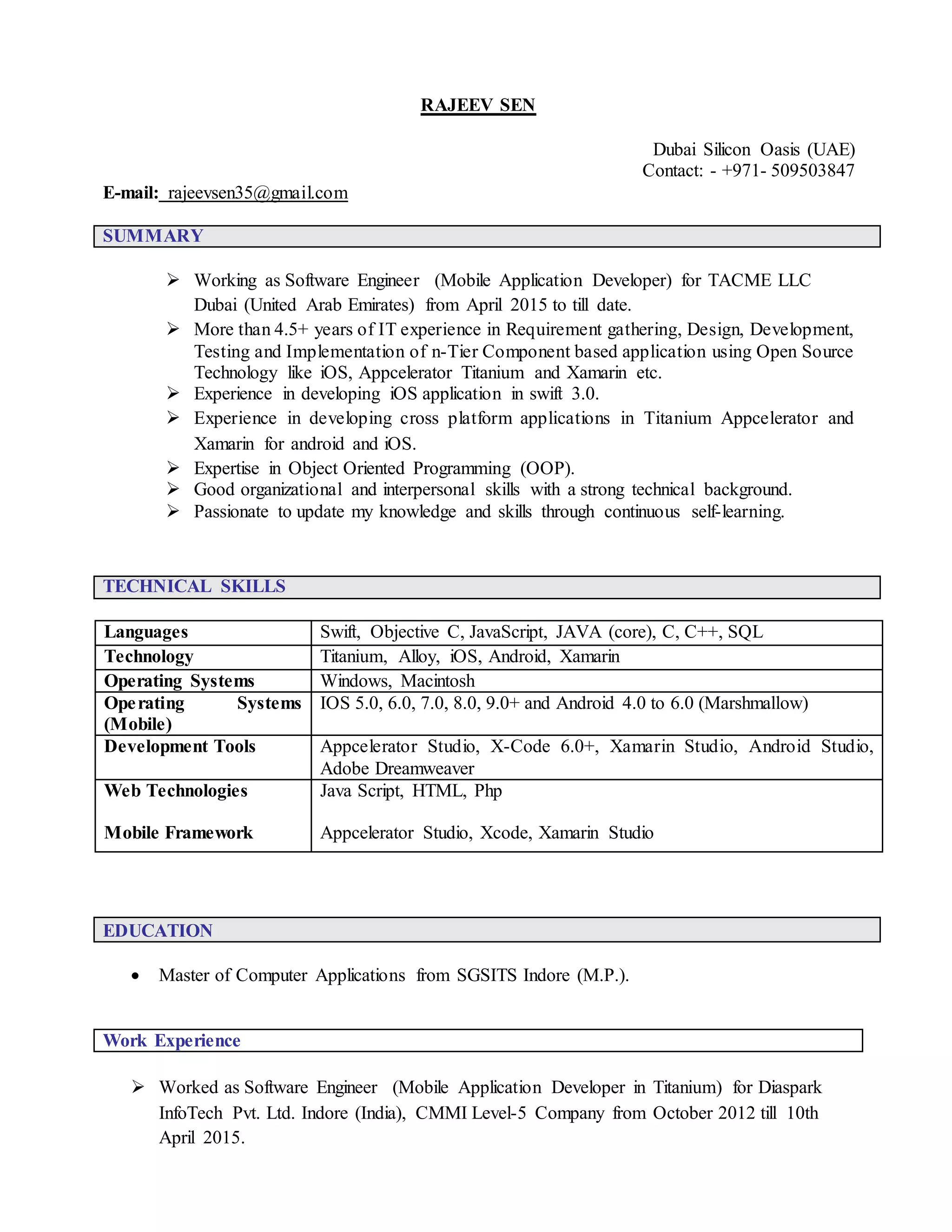 RAJEEV_SEN_RESUME | PDF