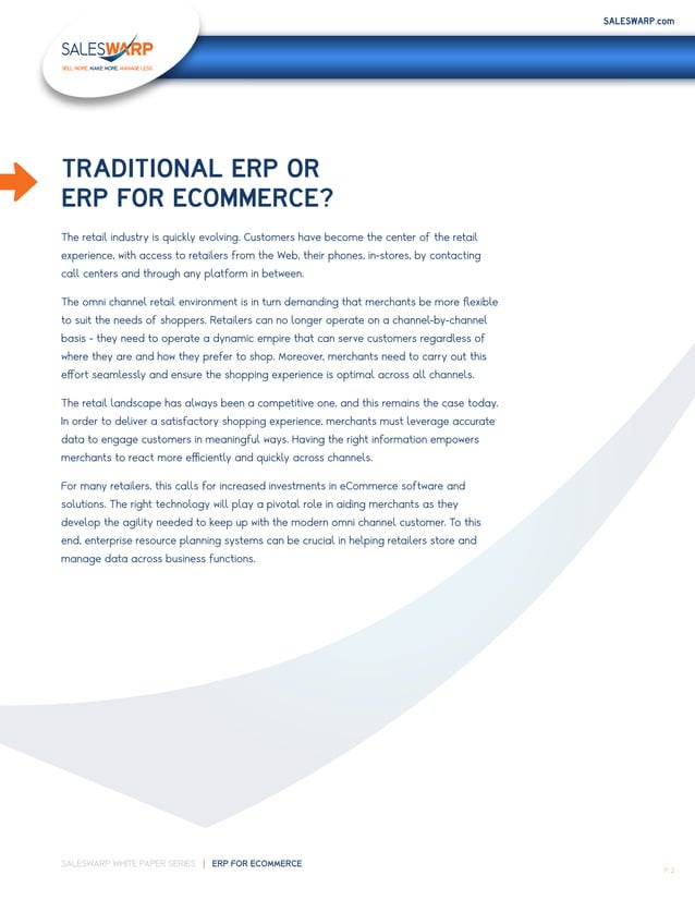 Traditional ERP or ERP for eCommerce | PDF | Internet | Computing