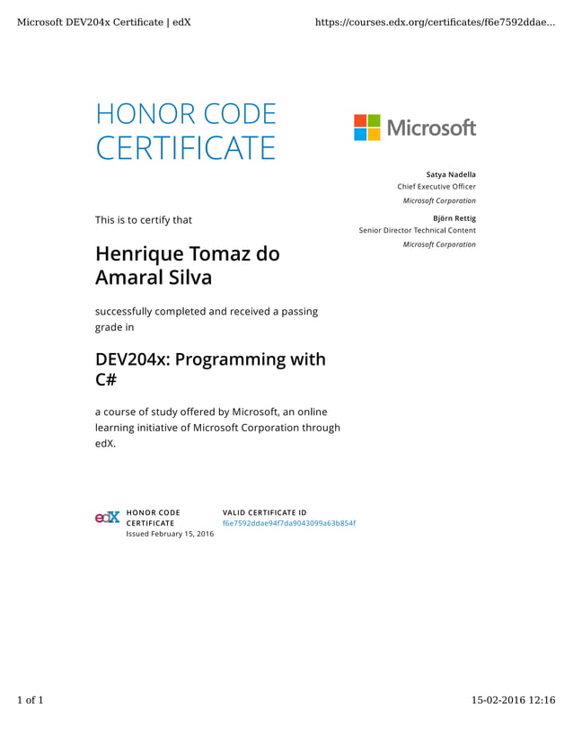 Certificate-C-Sharp | PDF