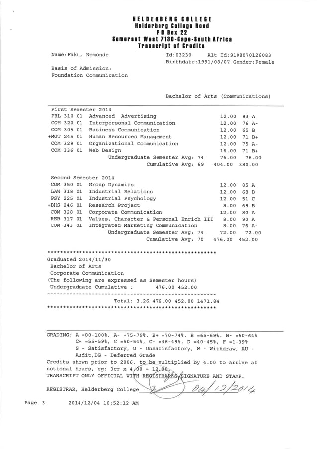 Degree and transcript | PDF
