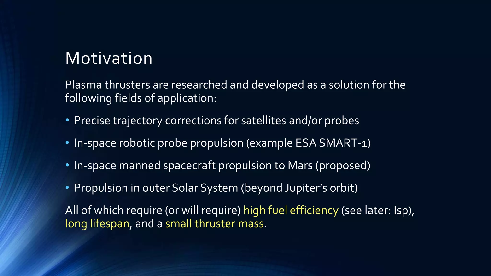 Plasma thrusters PP | PPTX