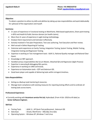 Jagadeesh_Resume_5 + Years | DOC