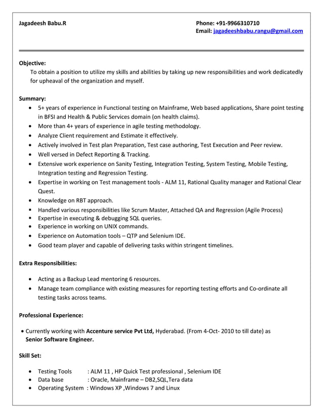Jagadeesh_Resume_5 + Years | DOC