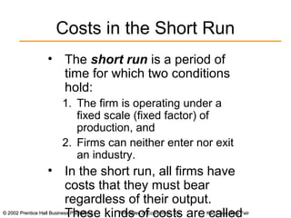 Short-Run Costs and Output Decisions | PPT