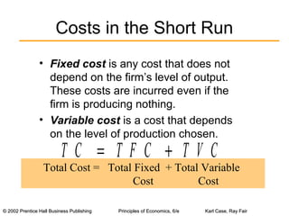 Short-Run Costs and Output Decisions | PPT