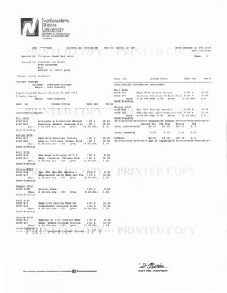 Van Aelst-Northeastern IL Univ. official Transcripts | PDF