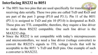 Serial communication in 8051 microcontroller | PPTX