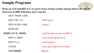 Serial communication in 8051 microcontroller | PPTX