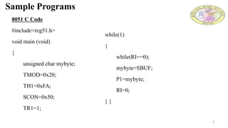 Serial communication in 8051 microcontroller | PPTX