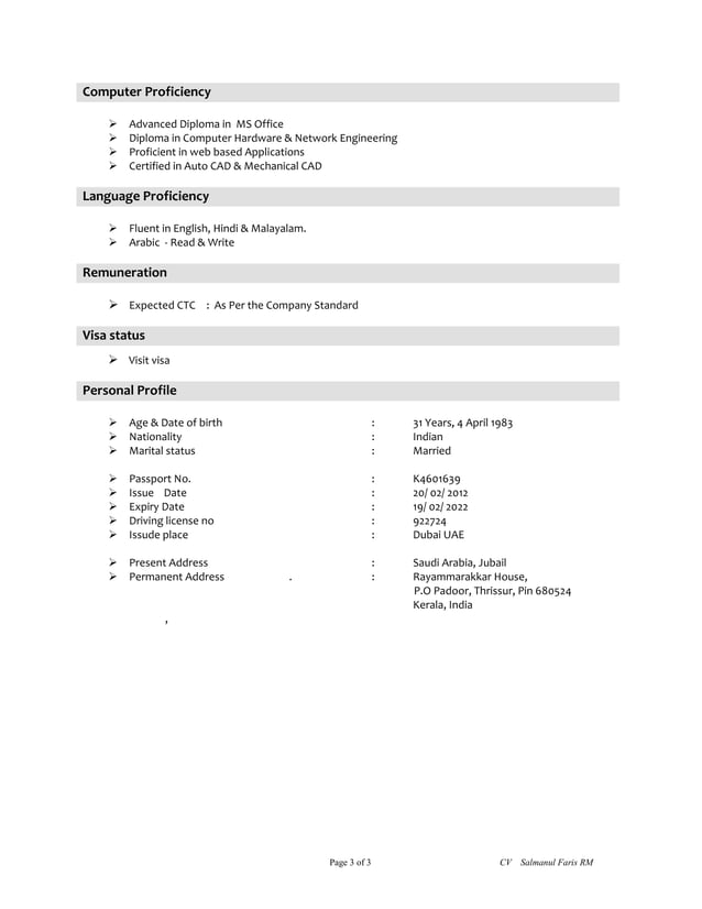 Faris CV for safty aplication-25022015 | DOCX | Civil Engineering Industry | Industries