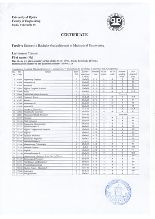 Certificate univ. bacc. ing. mech. | PDF