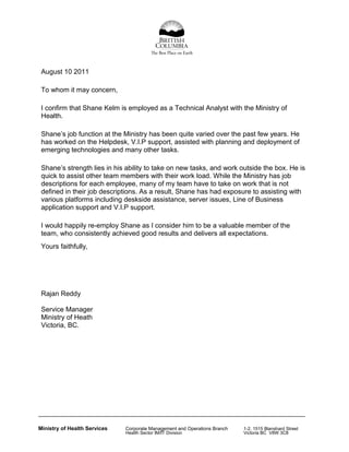 Reference Letter MOH | DOC