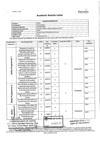 Certified Academic results letter | PDF