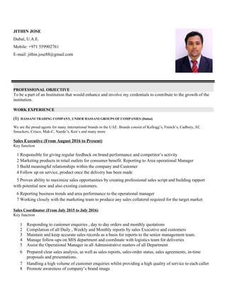 JITHIN JOSE Resume