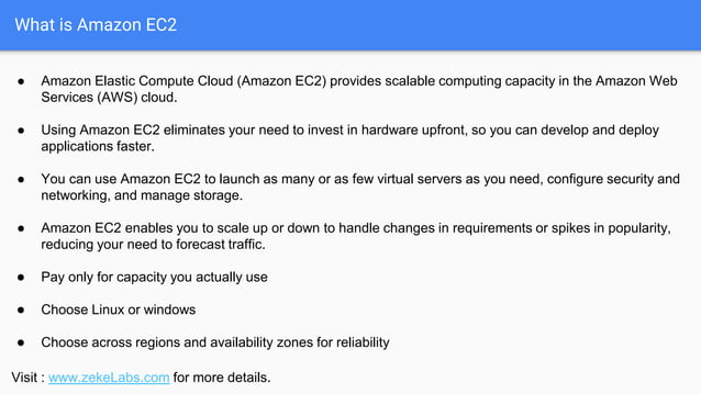 AWS Elastic Compute Cloud (EC2) | PPTX | Cloud Computing | Internet