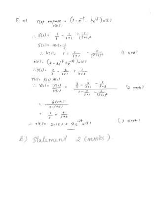 EC202 SIGNALS & SYSTEMS PREVIOUS ANSWER KEY | PDF