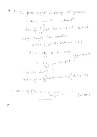 EC202 SIGNALS & SYSTEMS PREVIOUS ANSWER KEY | PDF