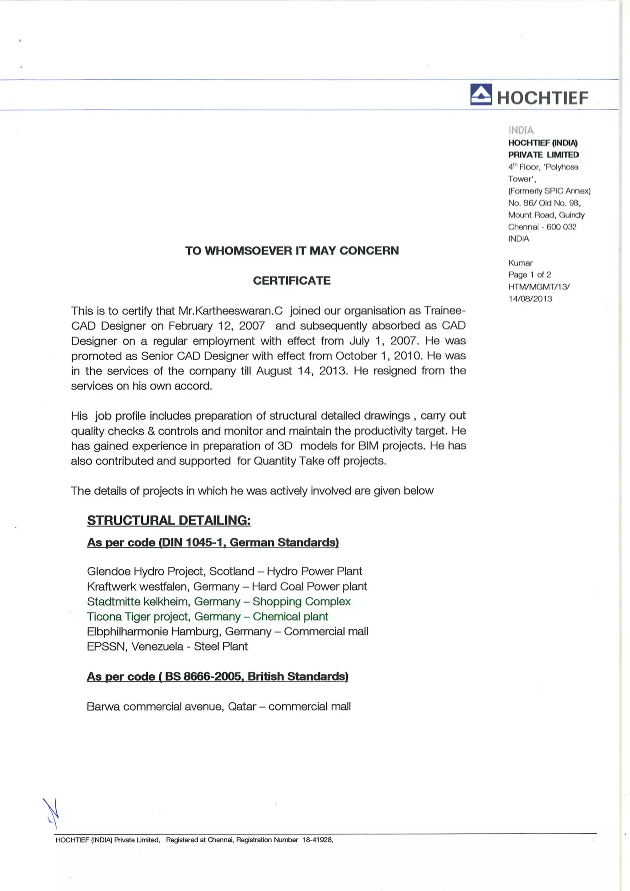 Experience Letter | PDF