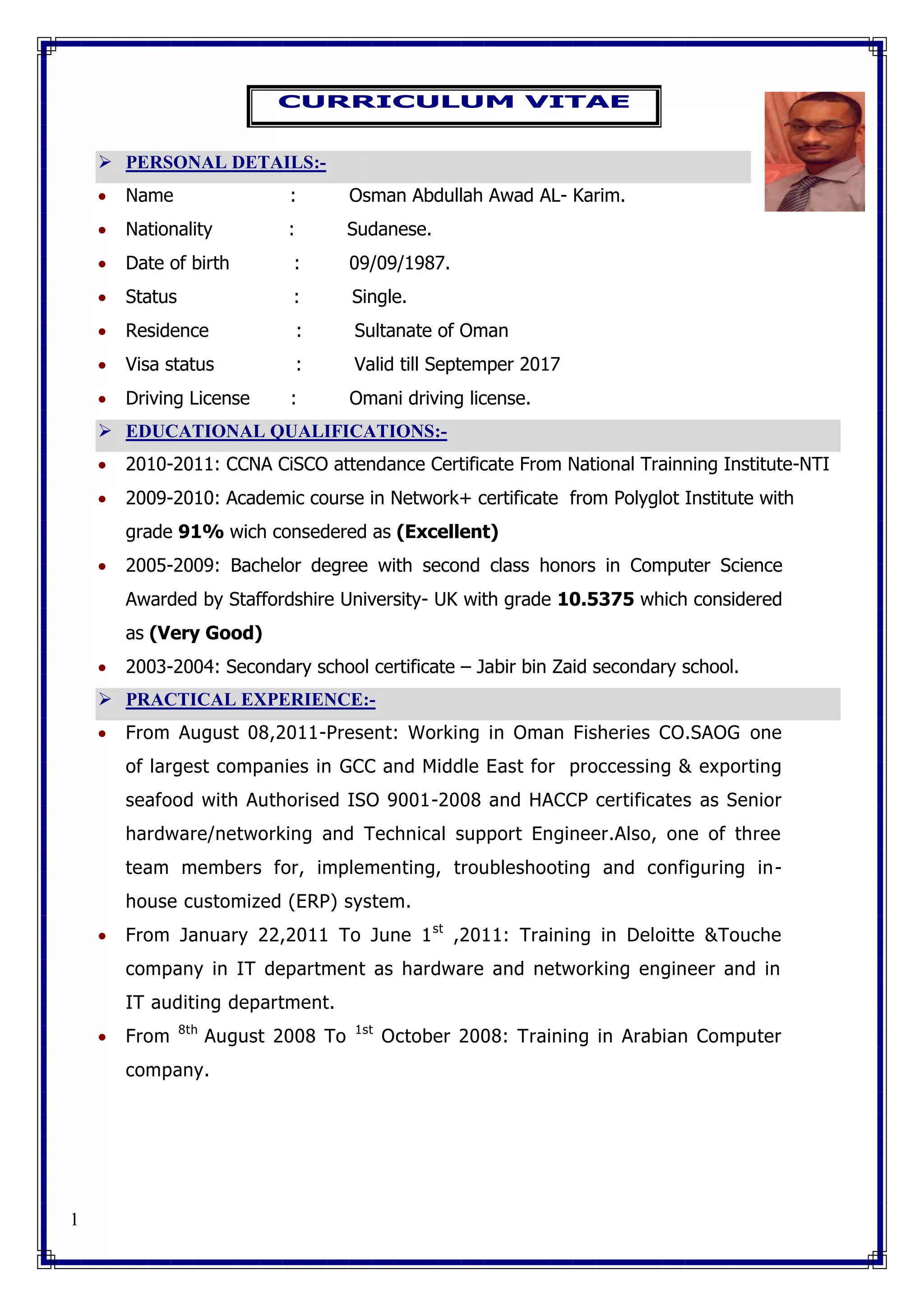 Osman Abdullah Awad-CV | PDF