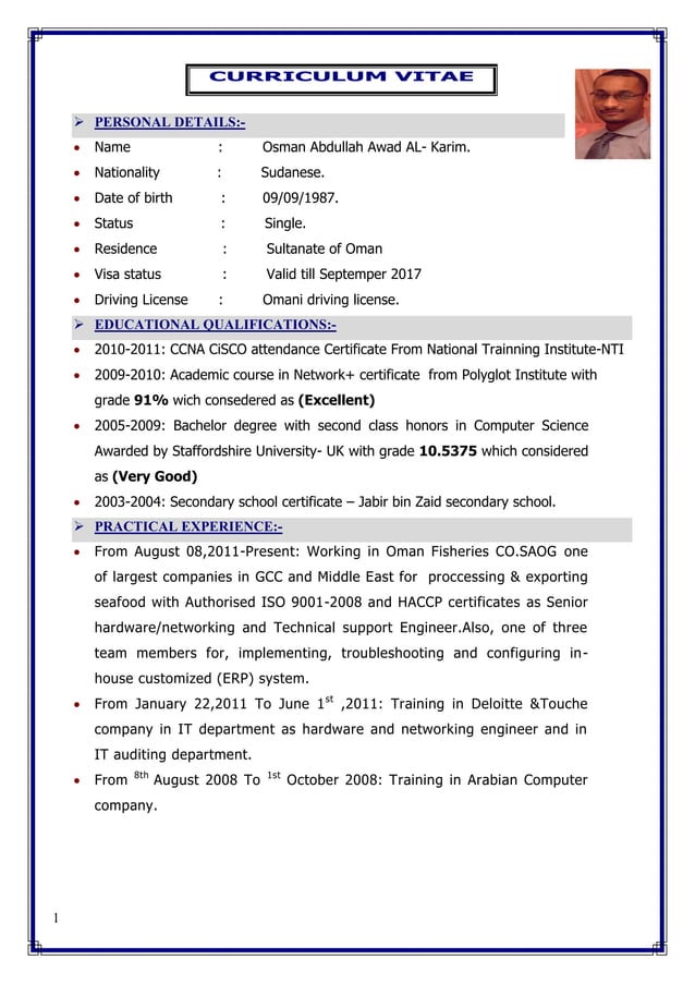 Osman Abdullah Awad-CV | PDF