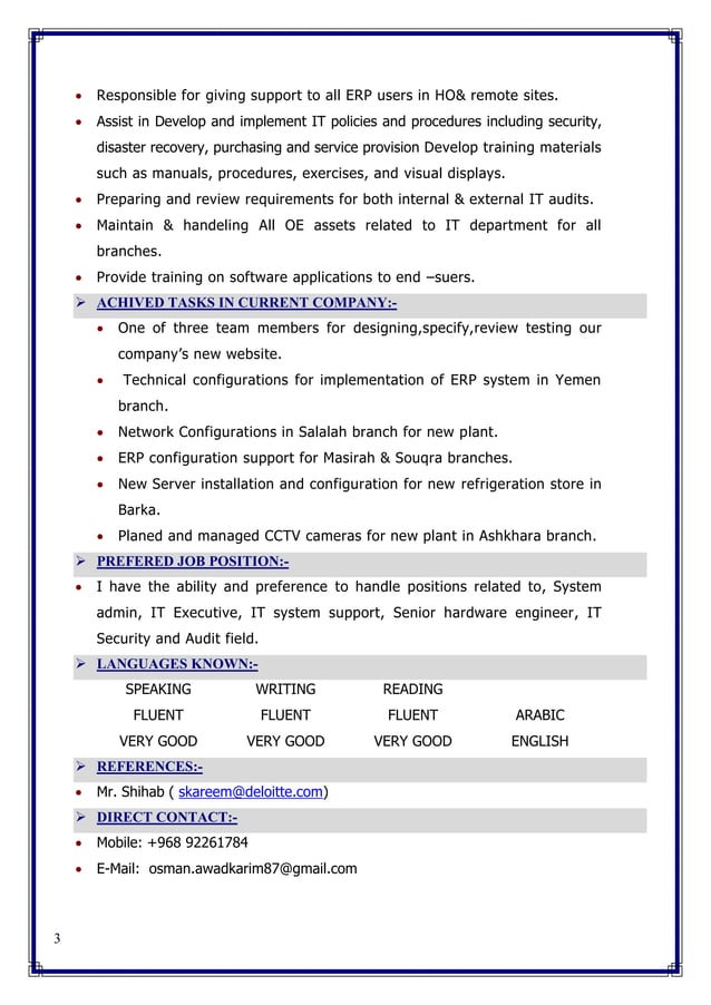 Osman Abdullah Awad-CV | PDF