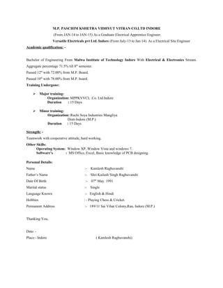 New resume kamlesh | DOC | Civil Engineering Industry | Industries