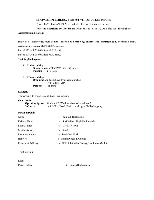 New resume kamlesh | DOC | Civil Engineering Industry | Industries