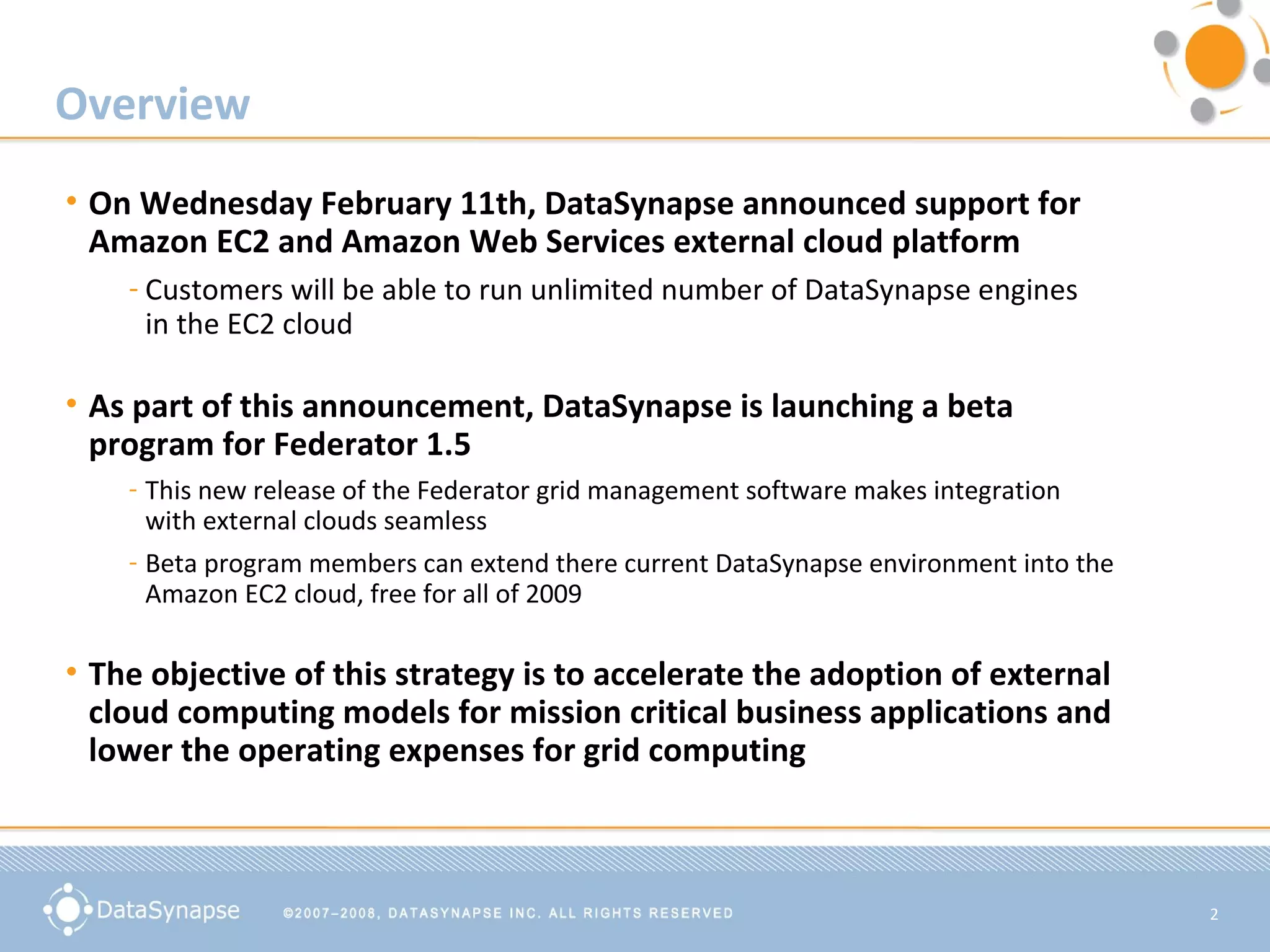 DataSynapse and Amazon EC2 Technical Overview | PPT | Cloud Computing | Internet