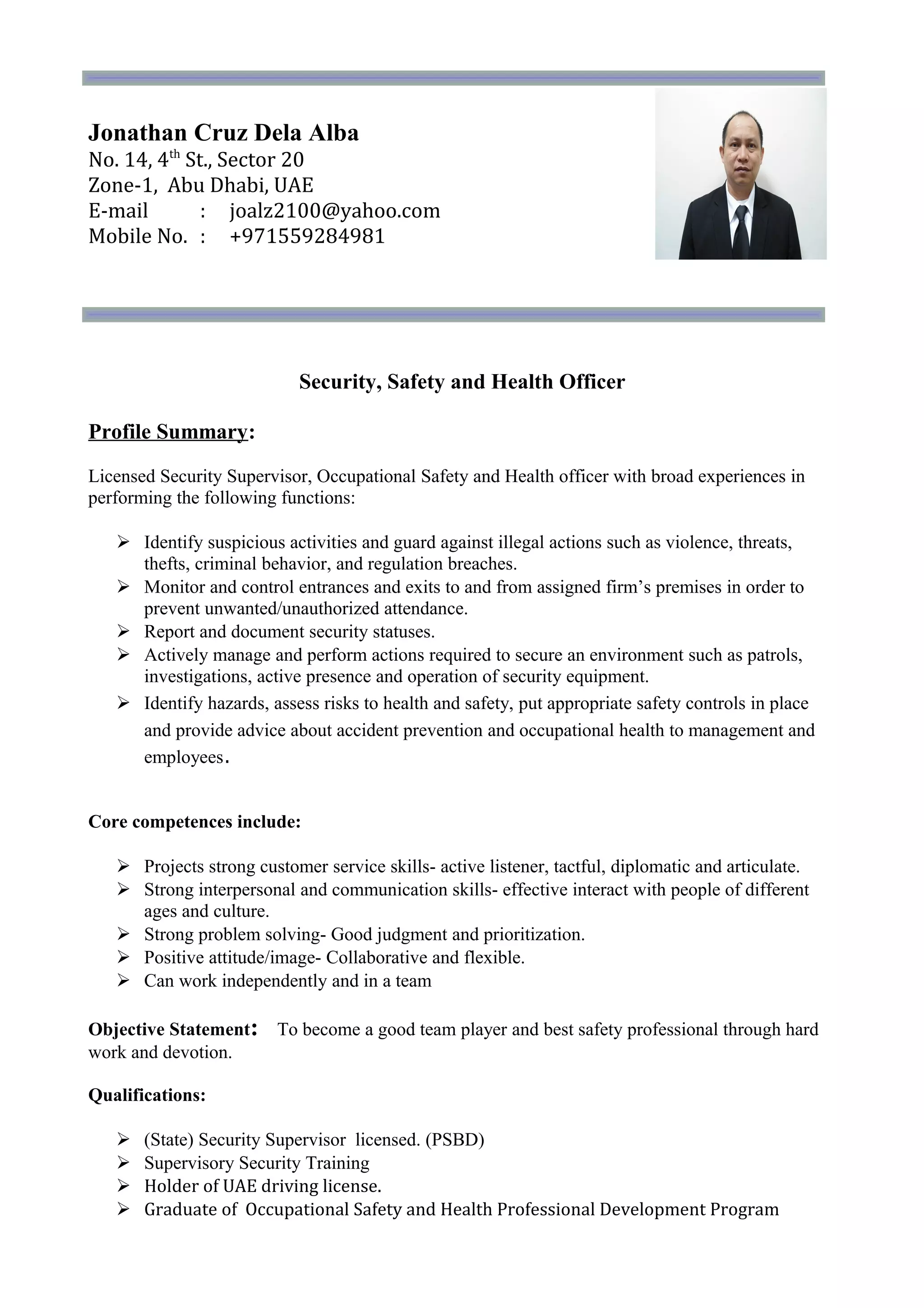 Occupational Health and Safety Officer | DOC