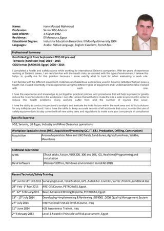 hany mossad cv | DOCX