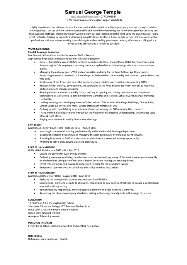 Sam Temple CV (1) | DOC