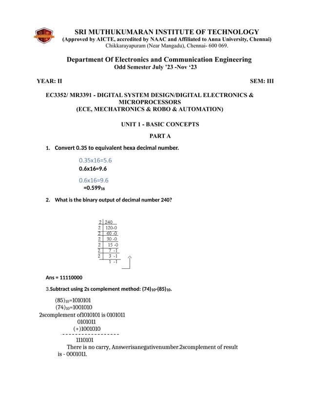 EC3352-Digital-Systems-Design-Lecture-Notes | DOCX