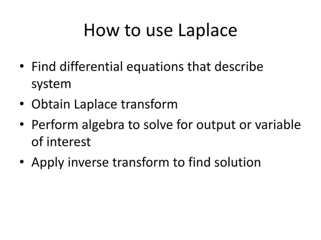 EC3354 SIGNALS AND SYSTEM LAPLACE TRANSFORM | PPT