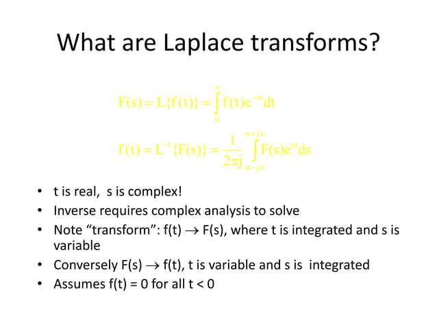 EC3354 SIGNALS AND SYSTEM LAPLACE TRANSFORM | PPT