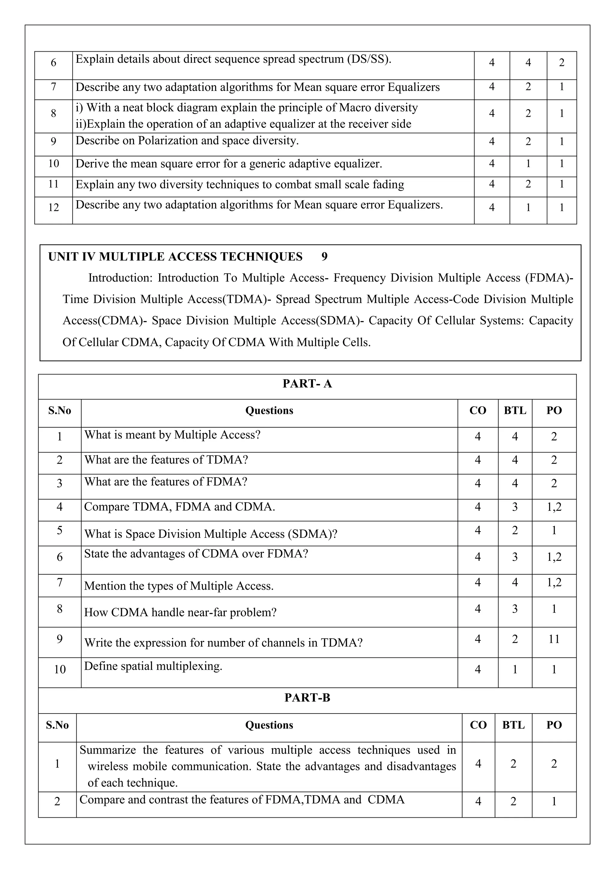 EC3501 Wireless Communication QUESTION BANK | PDF