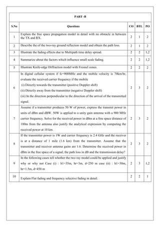 EC3501 Wireless Communication QUESTION BANK | PDF