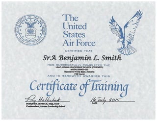 USAF Airman Leadership School Cert | PDF