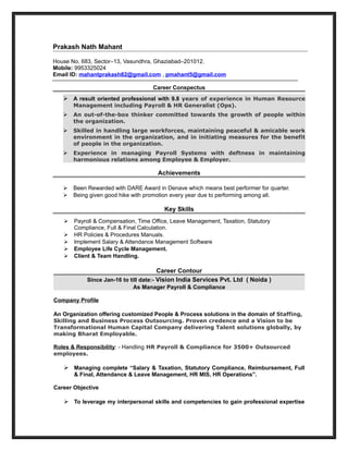 Resume - Prakash Nath Mahant | DOC