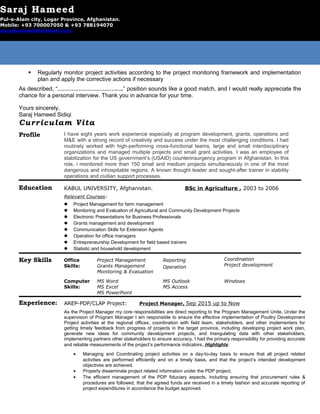 Saraj_Hameed_Sidiqi CV and Cover_Letter | DOC