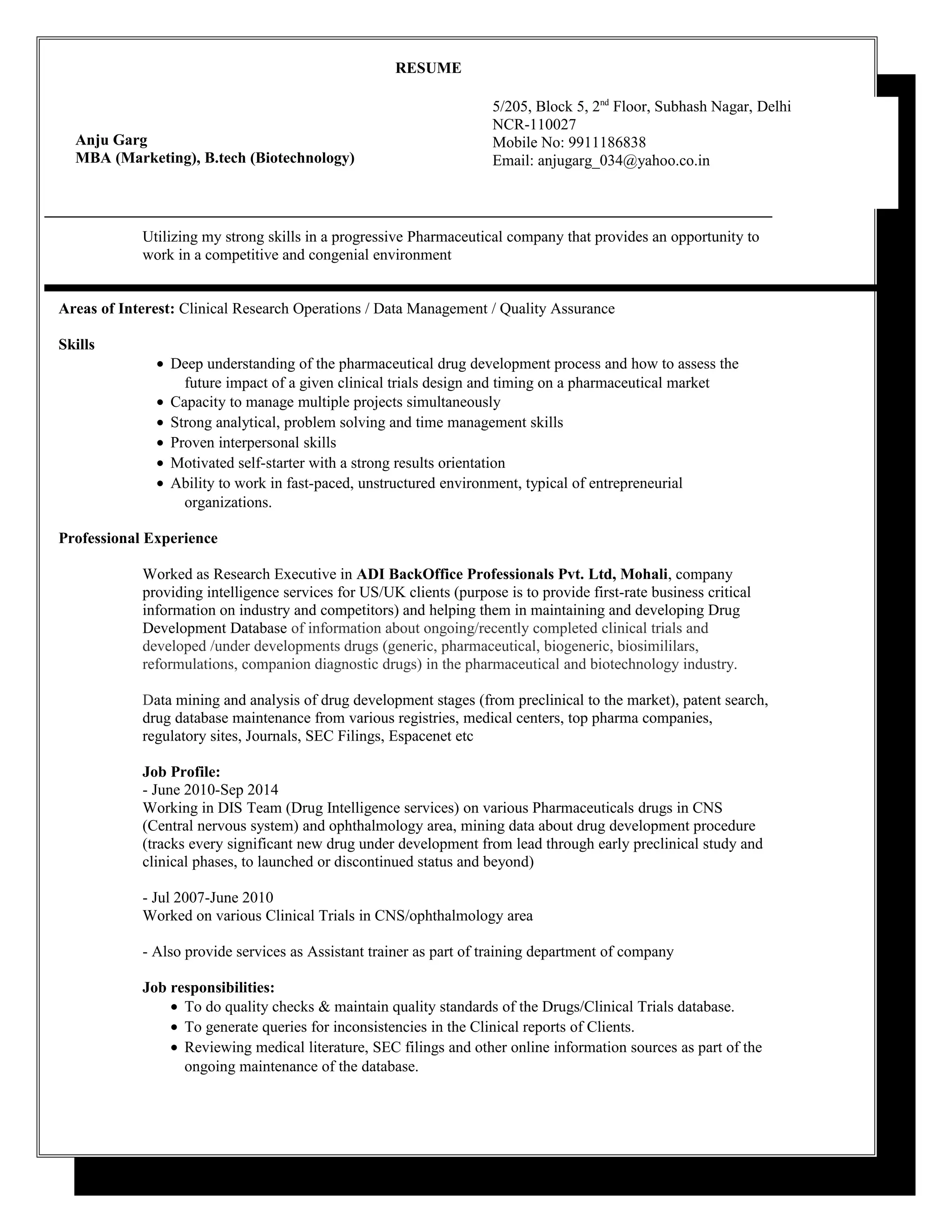 Anju-resume | DOC
