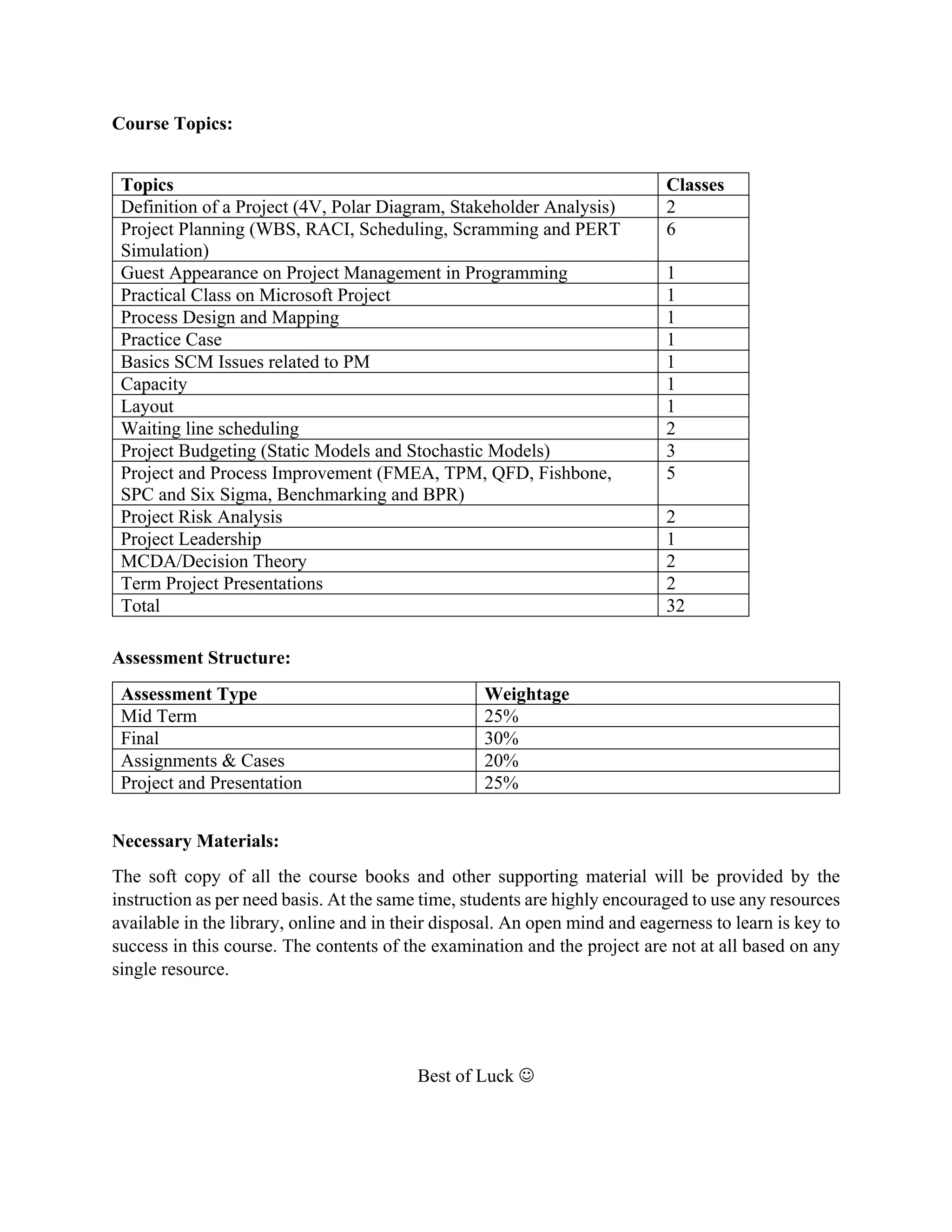 P405 - Course Outline | PDF