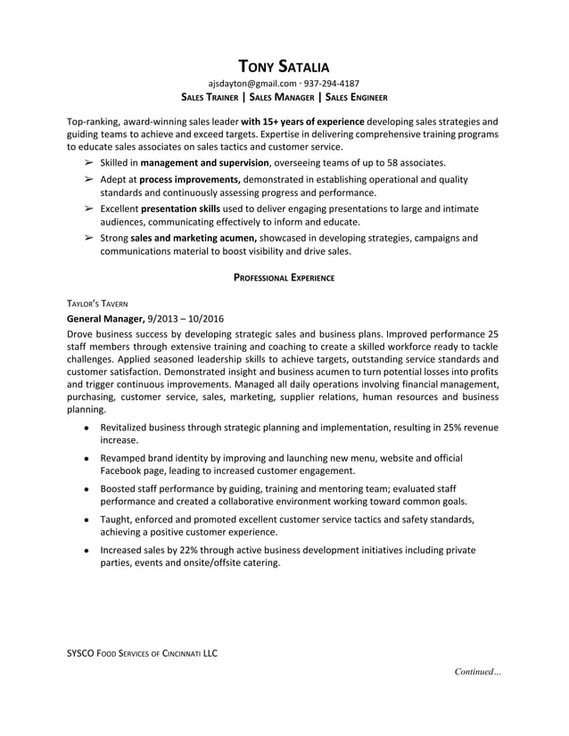 Tony Satalia Resume (1) | PDF
