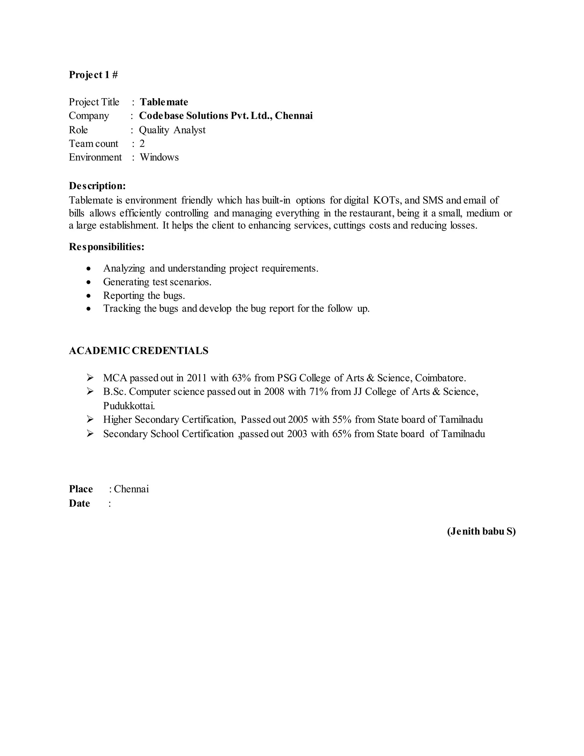 jenith xperience | DOCX