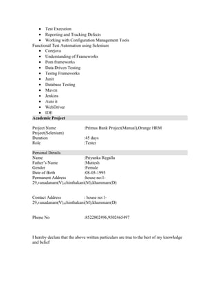 FresherResumeFormat | DOC