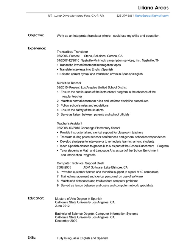 LilianaArcosresume -edited | RTF