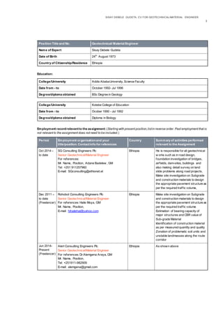 Sisay Debele CV 31 JUNE 2016 | PDF