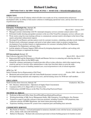 Richard Lindberg Resume | PDF