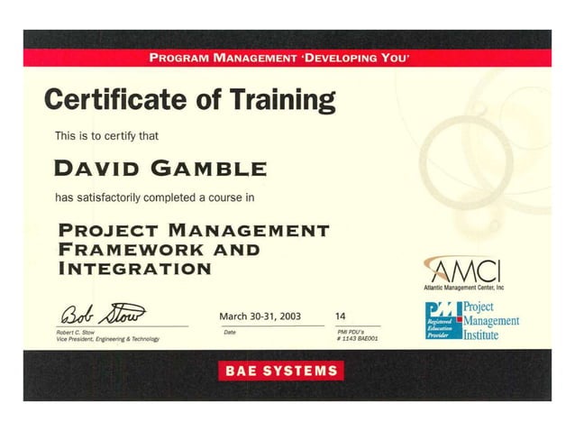 BAE SYSTEMS PM TRAINING | PPT