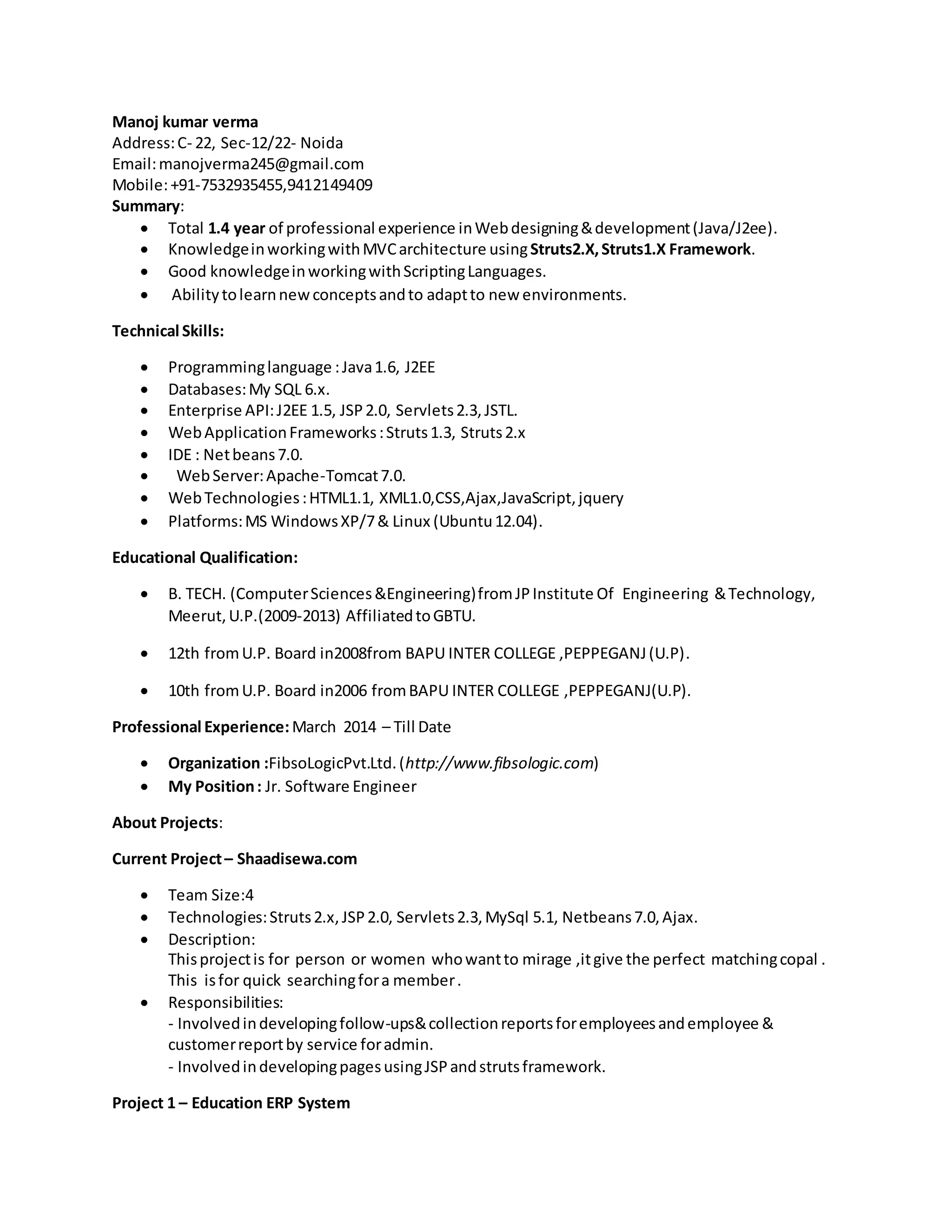 Expirens RESUME Manoj kumar | PDF