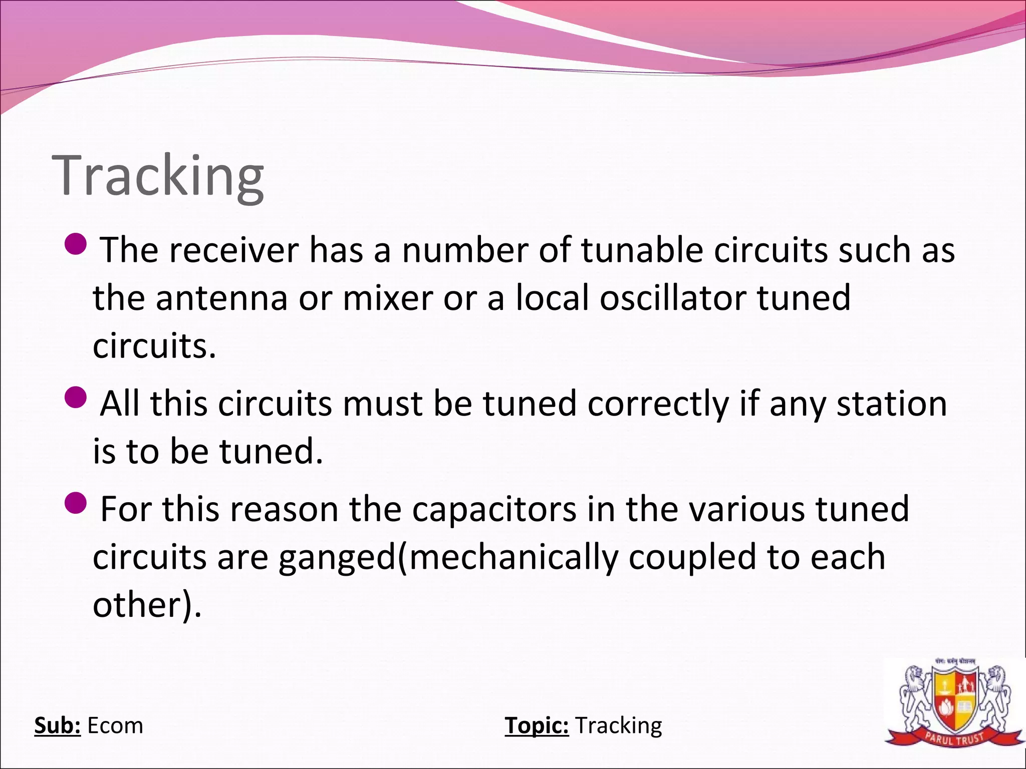 Tracking in receivers | PPT